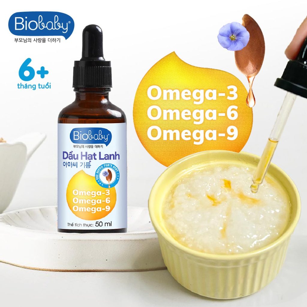 Dầu hạt lanh Biobaby 50ml cho bé từ 6 tháng tuổi